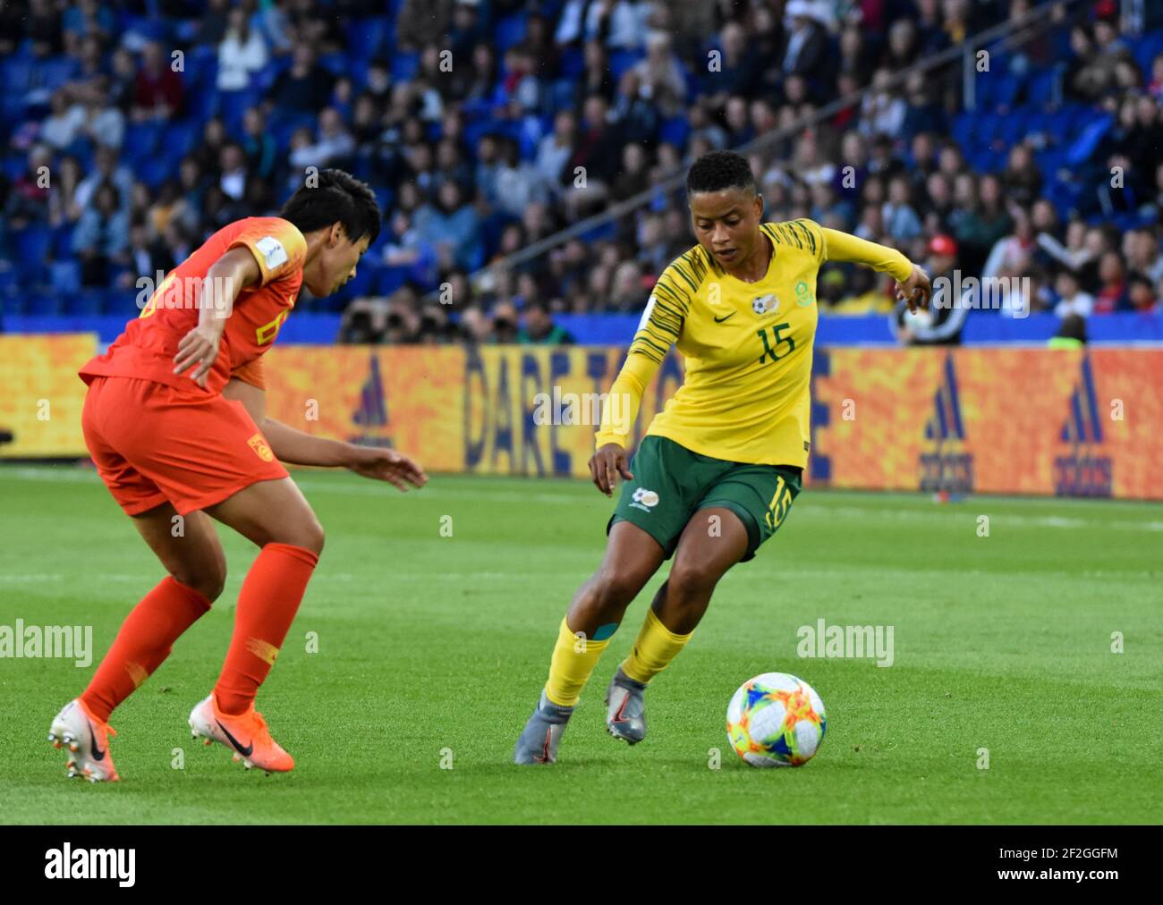 Refiloe Jane of South Africa controls the ball during the FIFA Women's ...