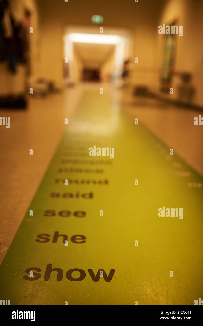 A school hallway with games on the floor Stock Photo - Alamy