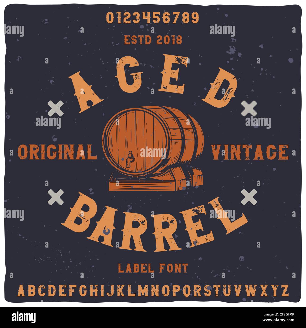 Original label typeface named "Aged Barrel". Good handcrafted font for ...