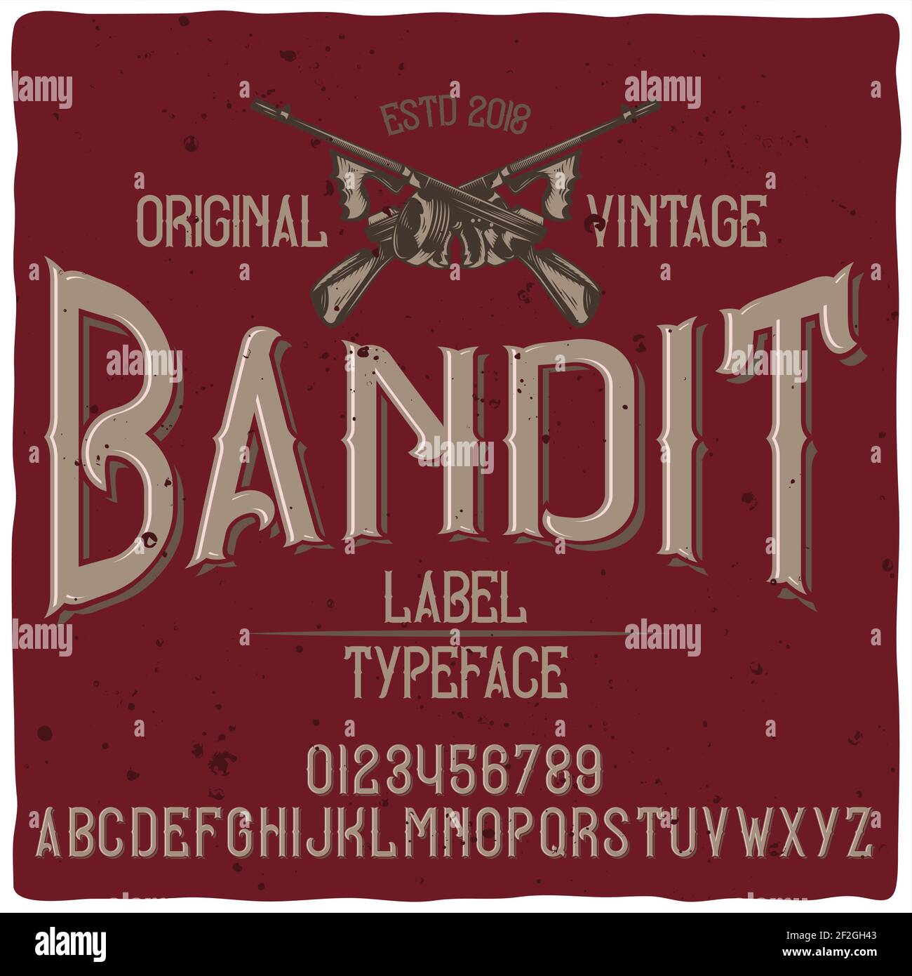 Original label typeface named "Bandit". Good handcrafted font for any ...
