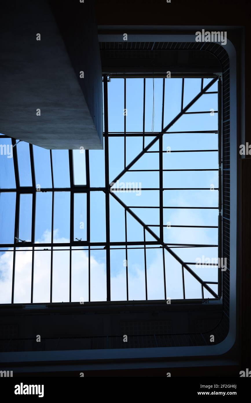 Glass ceiling in a school building Stock Photo - Alamy