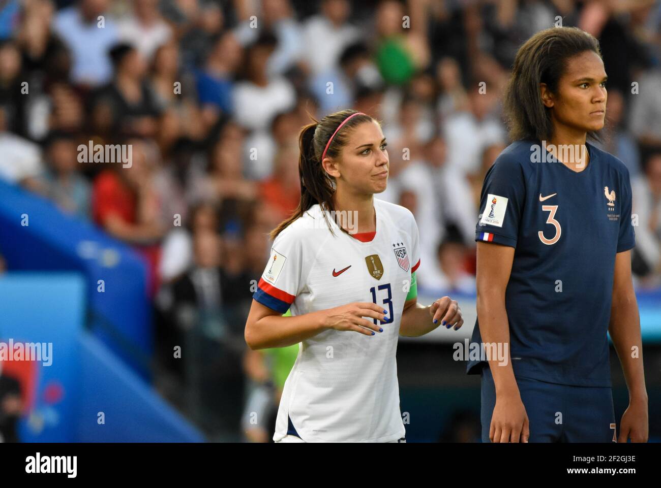 Alex Morgan of USA and Wendie Renard of France during the FIFA Women's ...