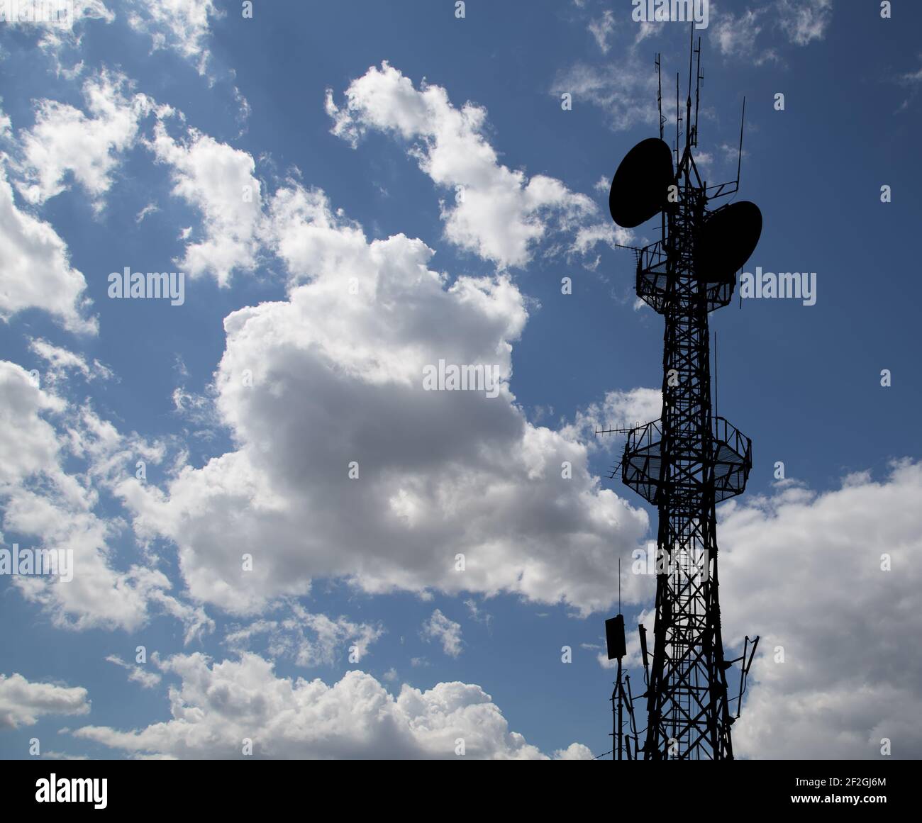 Communication transmitter against a sky background Stock Photo - Alamy