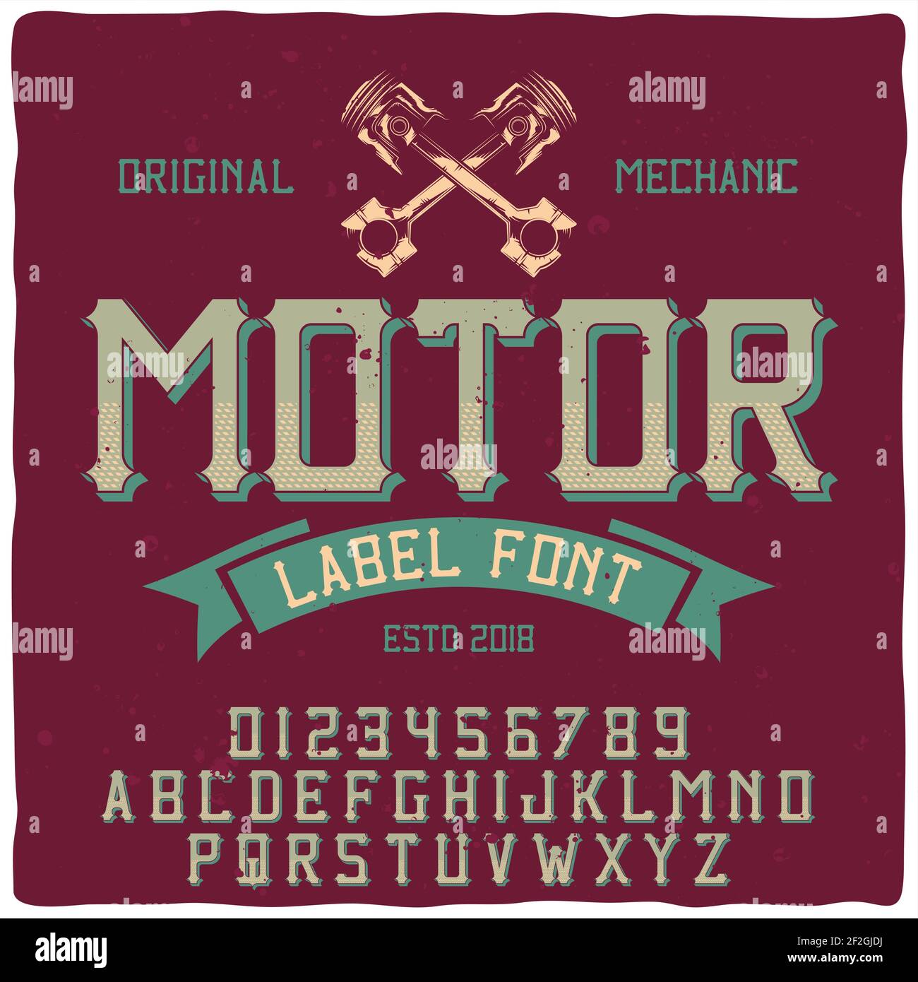 Original label typeface named "Motor". Good handcrafted font for any ...