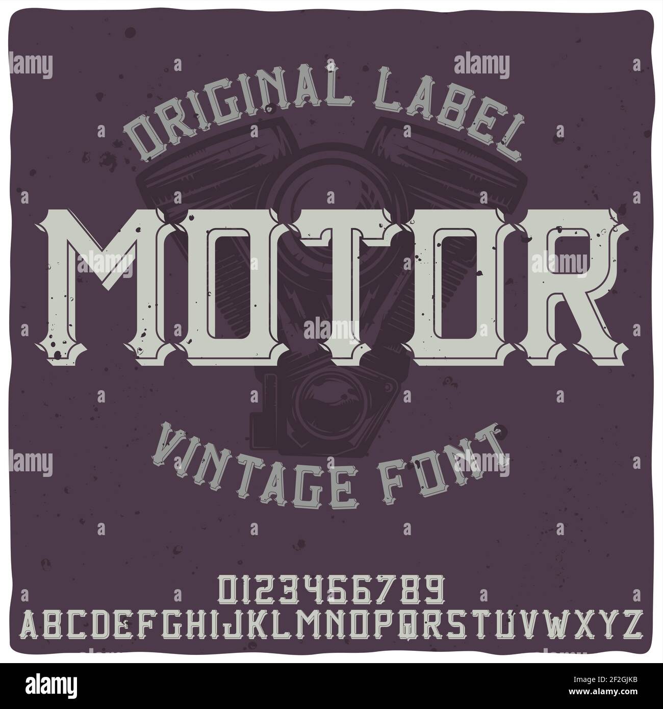 Original label typeface named "Motor". Good handcrafted font for any ...