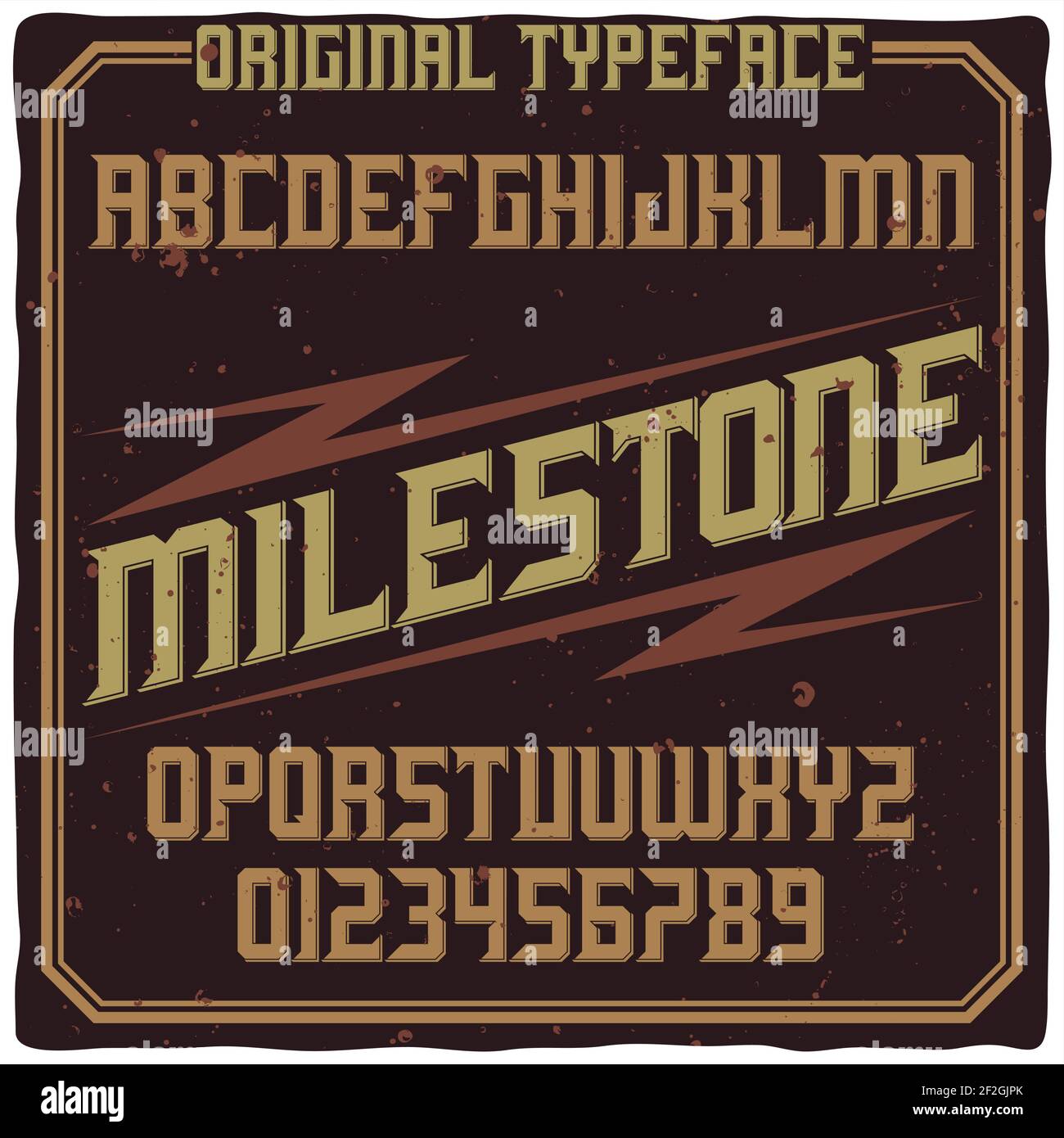 Original label typeface named "Milestone". Good handcrafted font for ...