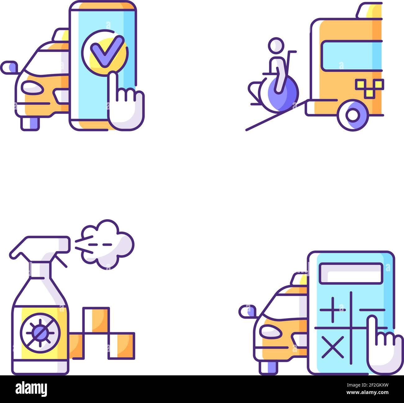 Urban travelling issues RGB color icons set Stock Vector Image & Art ...