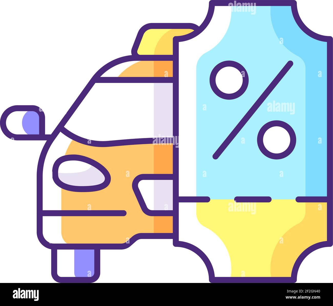Taxi discount program RGB color icon Stock Vector Image & Art - Alamy
