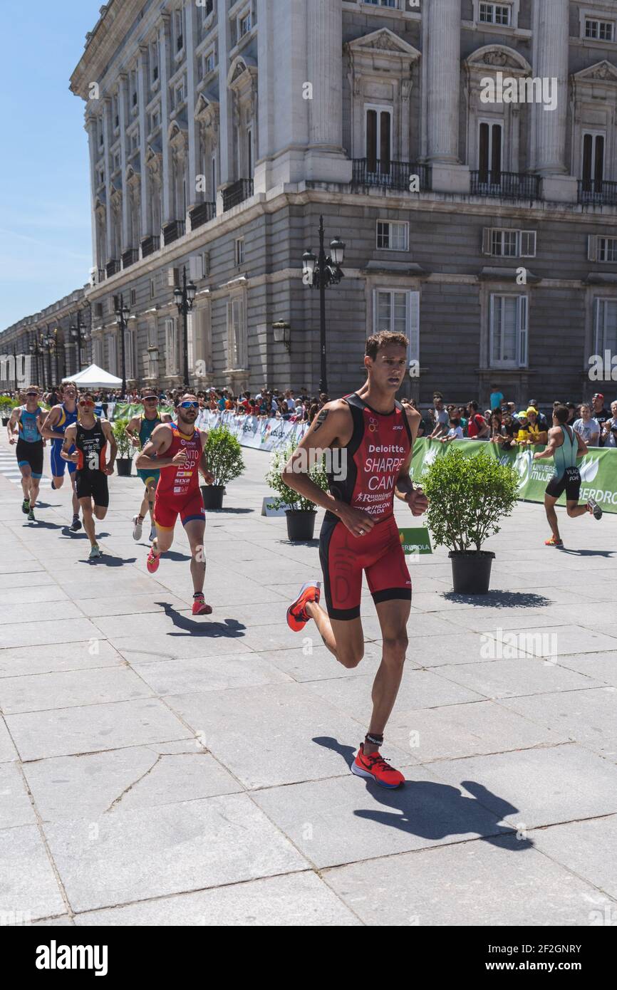 Matthew Sharpe (Canada) during the 2019 Madrid ITU Triathlon World Cup ...