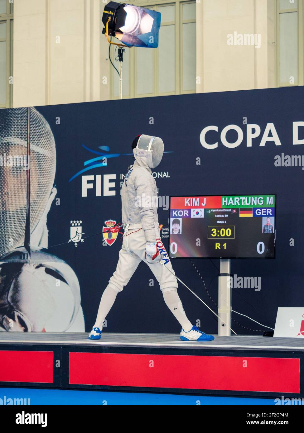 Junho Kim (Korea) during the Villa de Madrid 2019, Fencing Men's Sabre ...