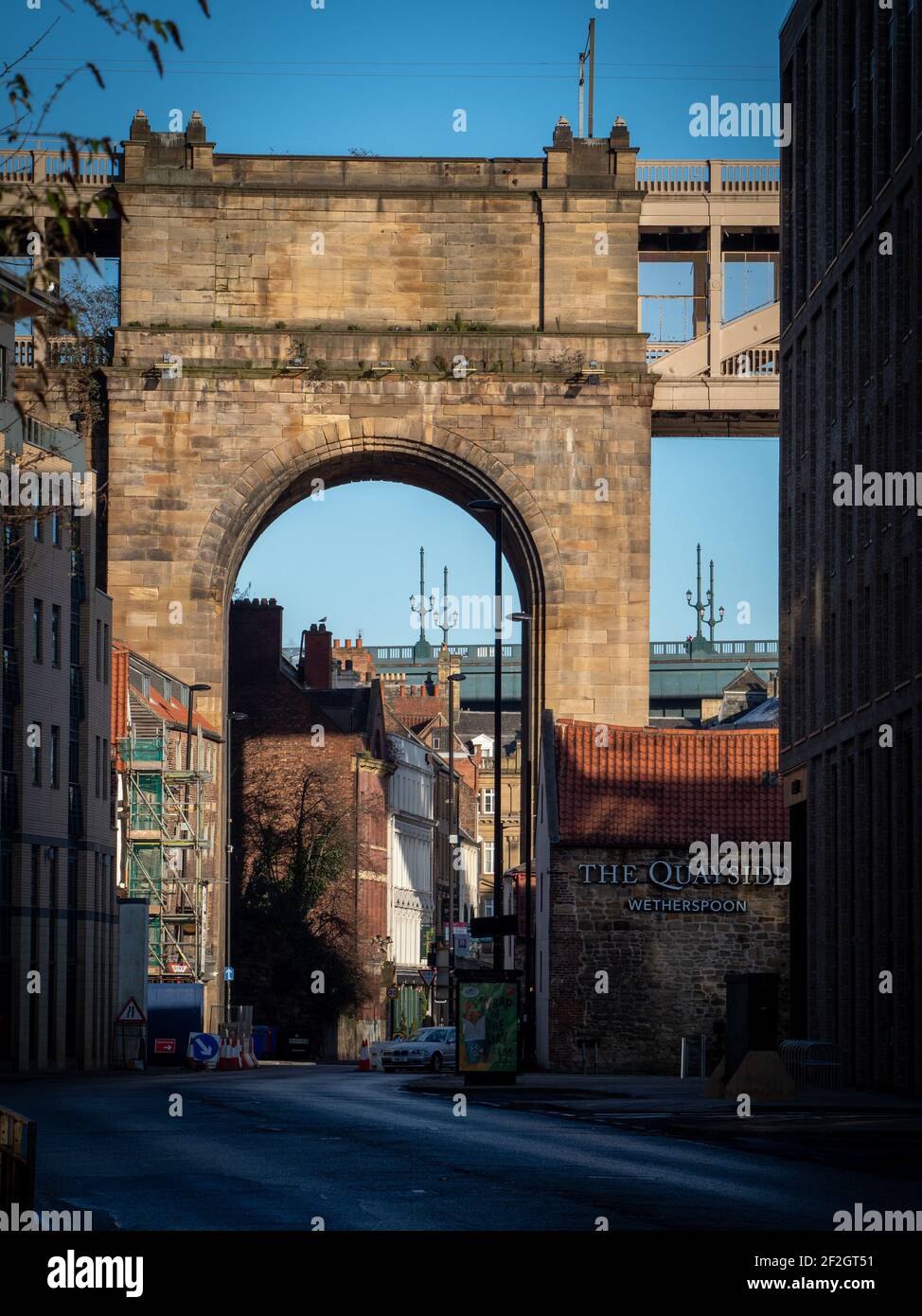 High Level Bridge arch, Newcastle Quayside Stock Photo - Alamy