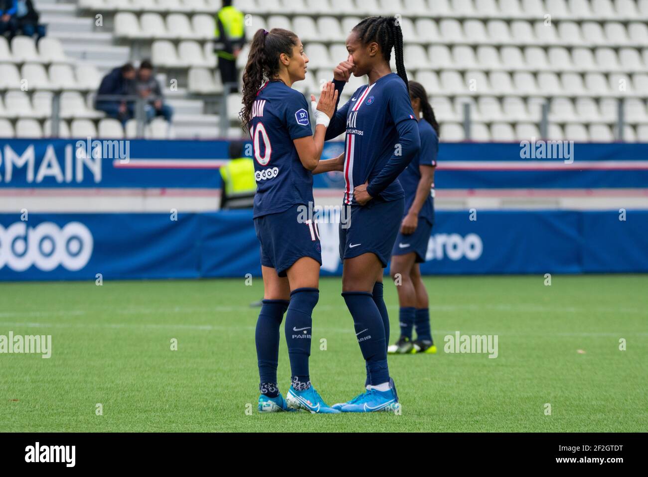 Nadia Nadim of Paris Saint Germain comforts Marie Antoinette Katoto of ...