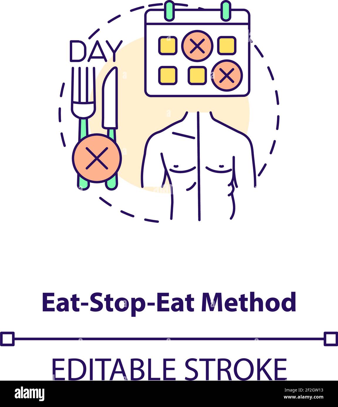 Eat-stop-eat method concept icon Stock Vector Image & Art - Alamy