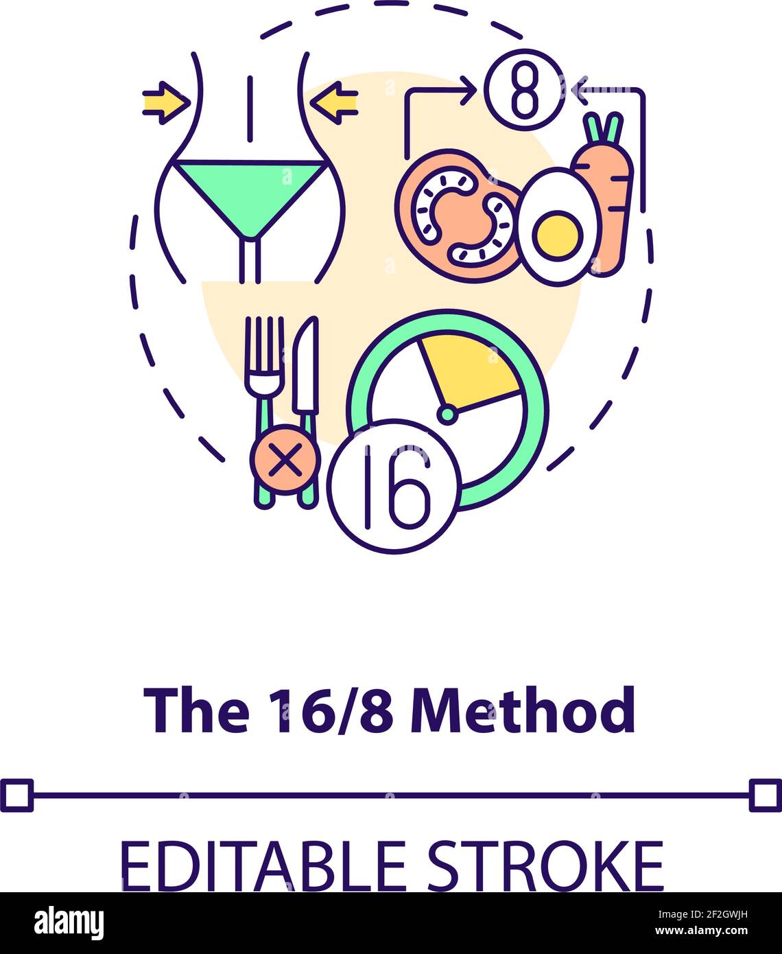 The 16-8 method concept icon Stock Vector Image & Art - Alamy