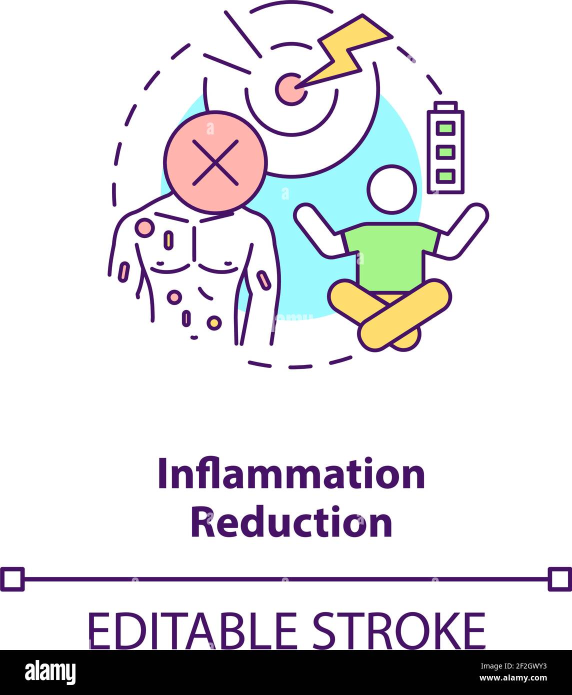 Inflammation reduction concept icon Stock Vector Image & Art - Alamy