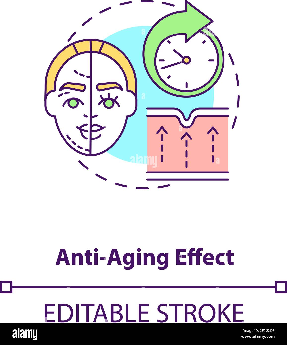 Anti aging effect concept icon Stock Vector Image & Art - Alamy