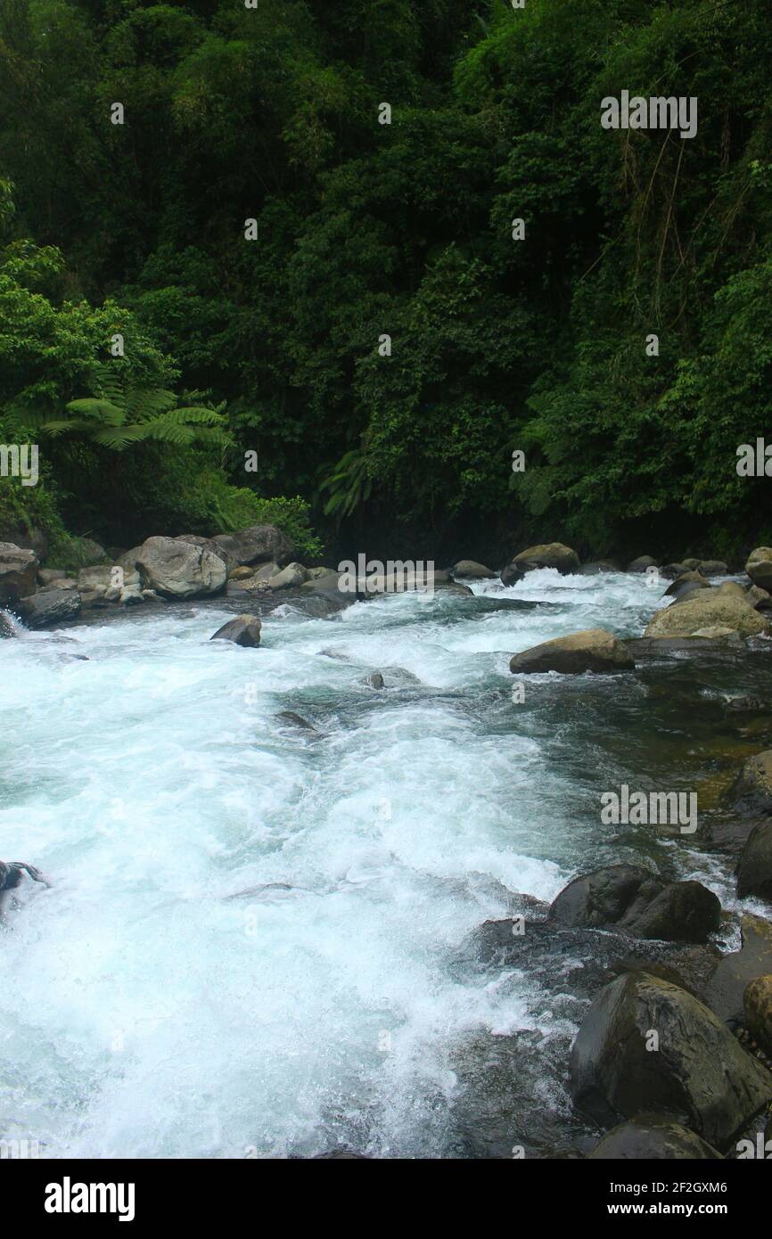 Tranquil mountain waterfall in slow hi-res stock photography and images ...