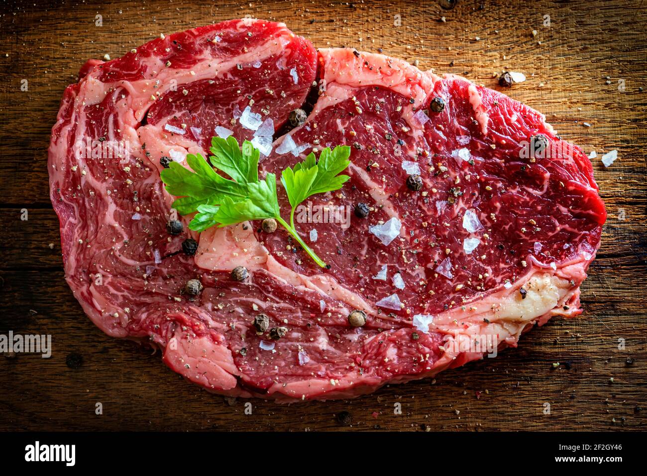 Raw dry aged wagyu entrecote beef steak Stock Photo - Alamy