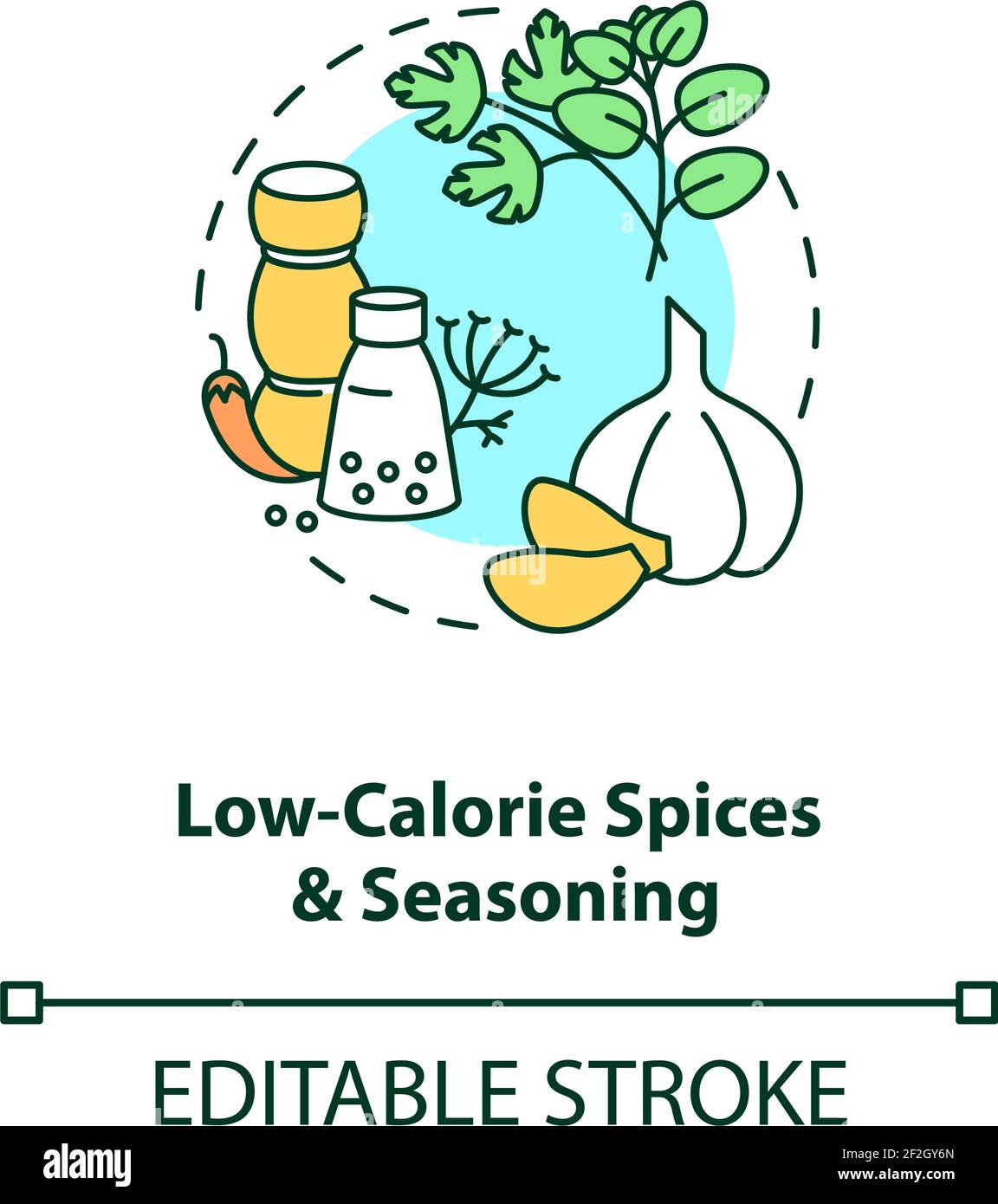 Low calorie spices and seasoning concept icon Stock Vector Image & Art ...
