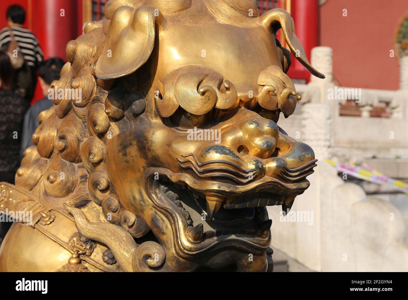 A bronze Chinese dragon statue in the Forbidden City. Beijing, China ...