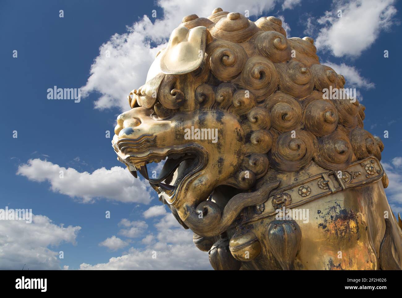 A bronze Chinese dragon statue in the Forbidden City. Beijing, China ...