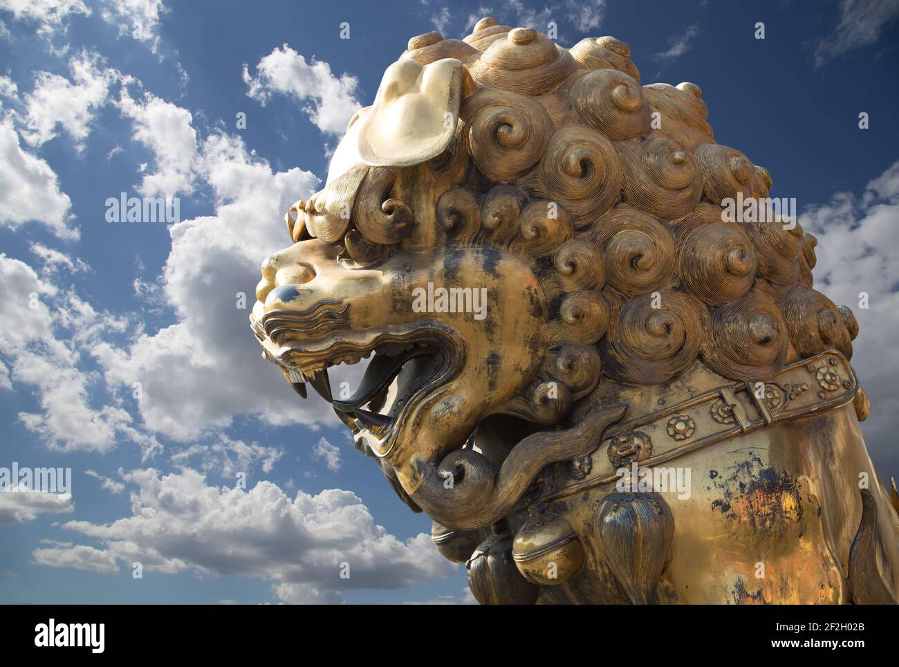 A bronze Chinese dragon statue in the Forbidden City. Beijing, China ...