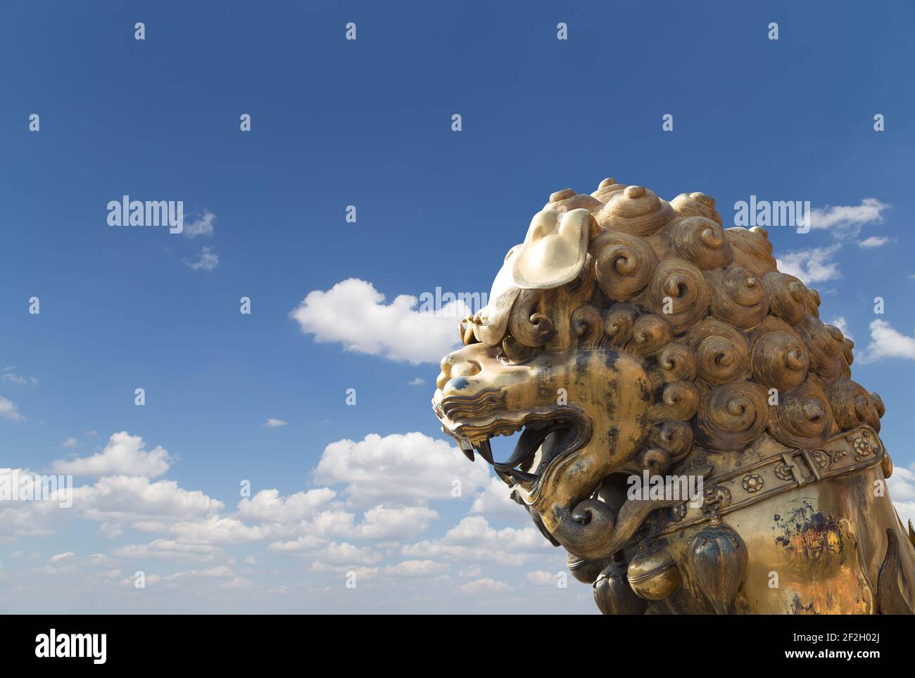 A bronze Chinese dragon statue in the Forbidden City. Beijing, China ...