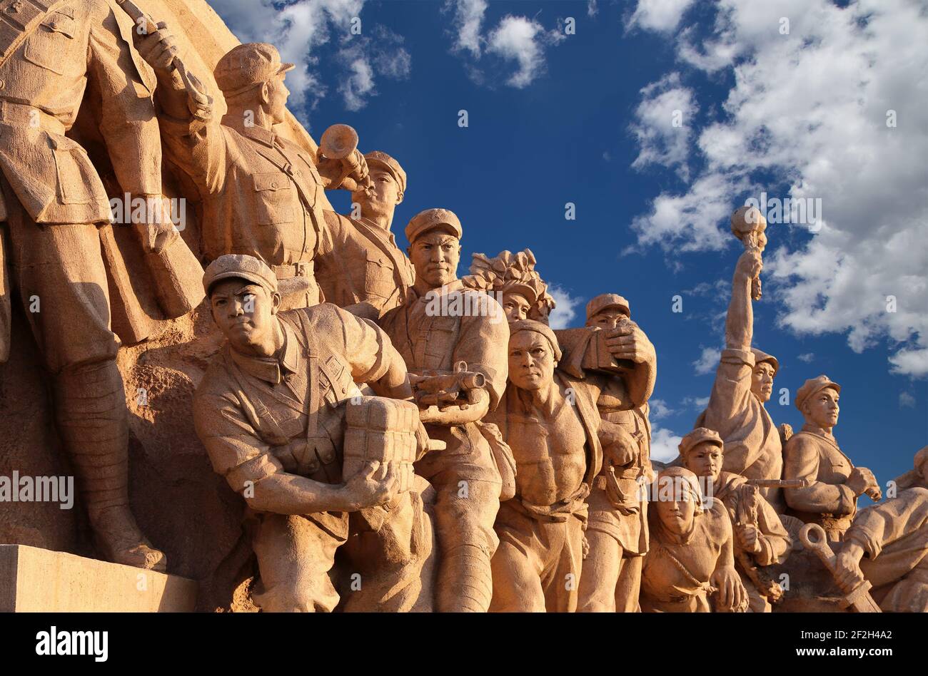 Revolutionary statues at Tiananmen Square in Beijing, China Stock Photo ...