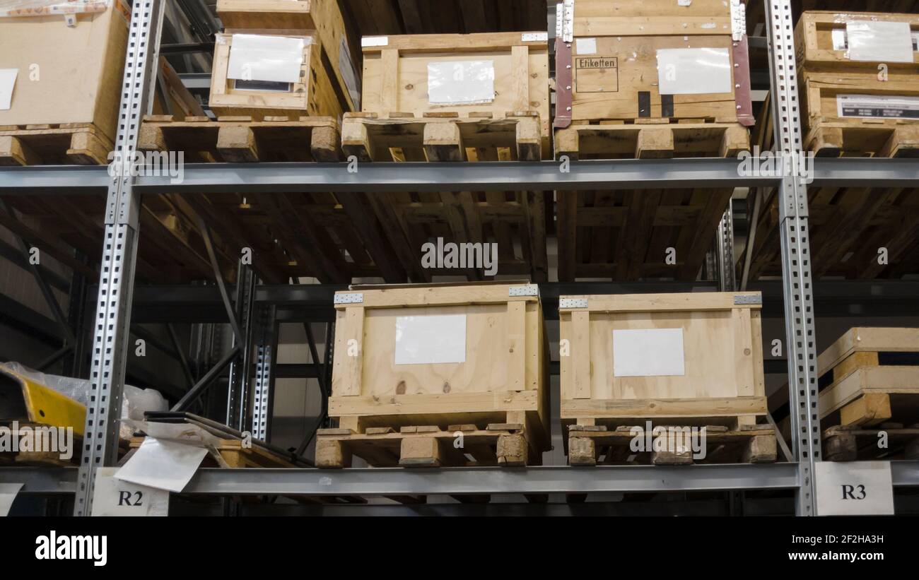 Industrial shelf warehouse shelves distribution hi-res stock ...