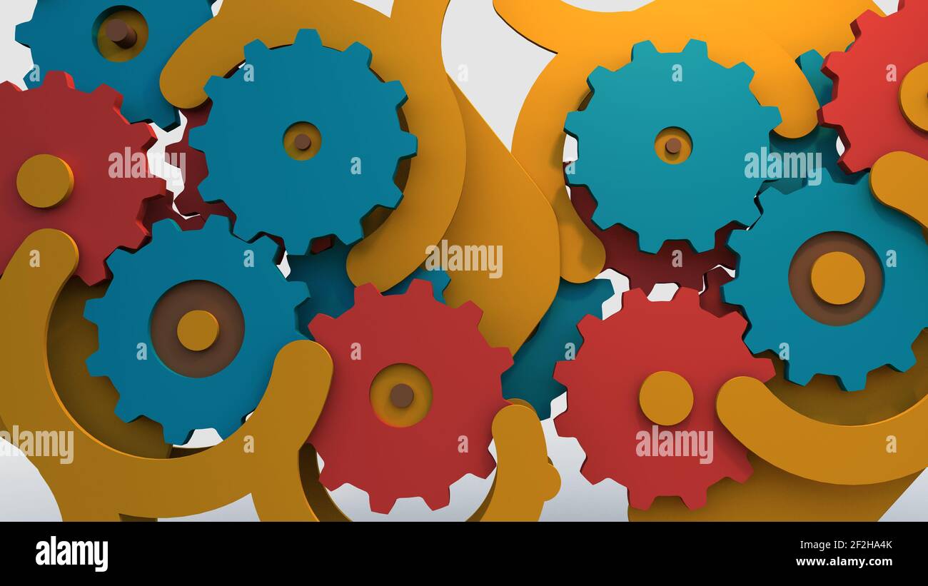 Colorful Wheels 3D Render Stock Photo - Alamy