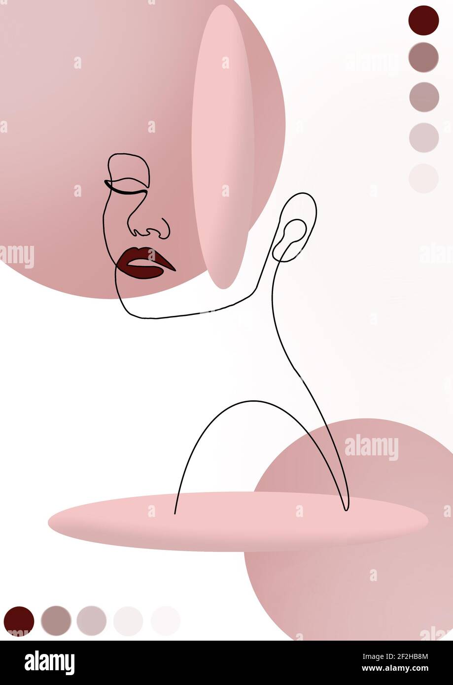 Pink Woman LineArt Stock Photo - Alamy