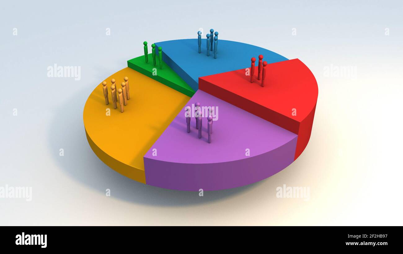 Colorful radial diagram 3D render illustration Stock Photo - Alamy
