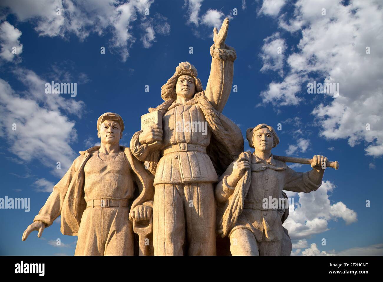 Revolutionary statues at Tiananmen Square in Beijing, China Stock Photo ...