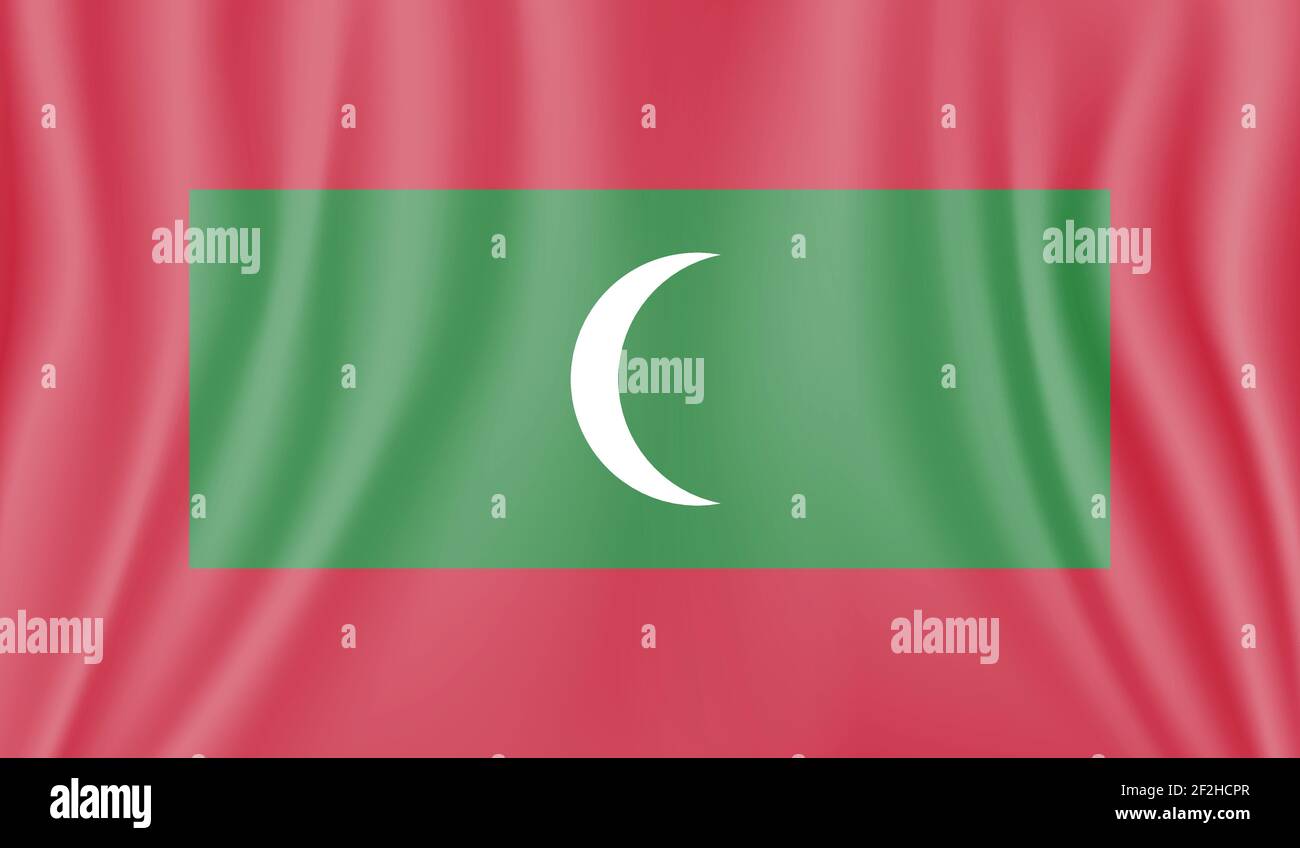 Maldives flag with waving grunge texture. Vector background Stock ...