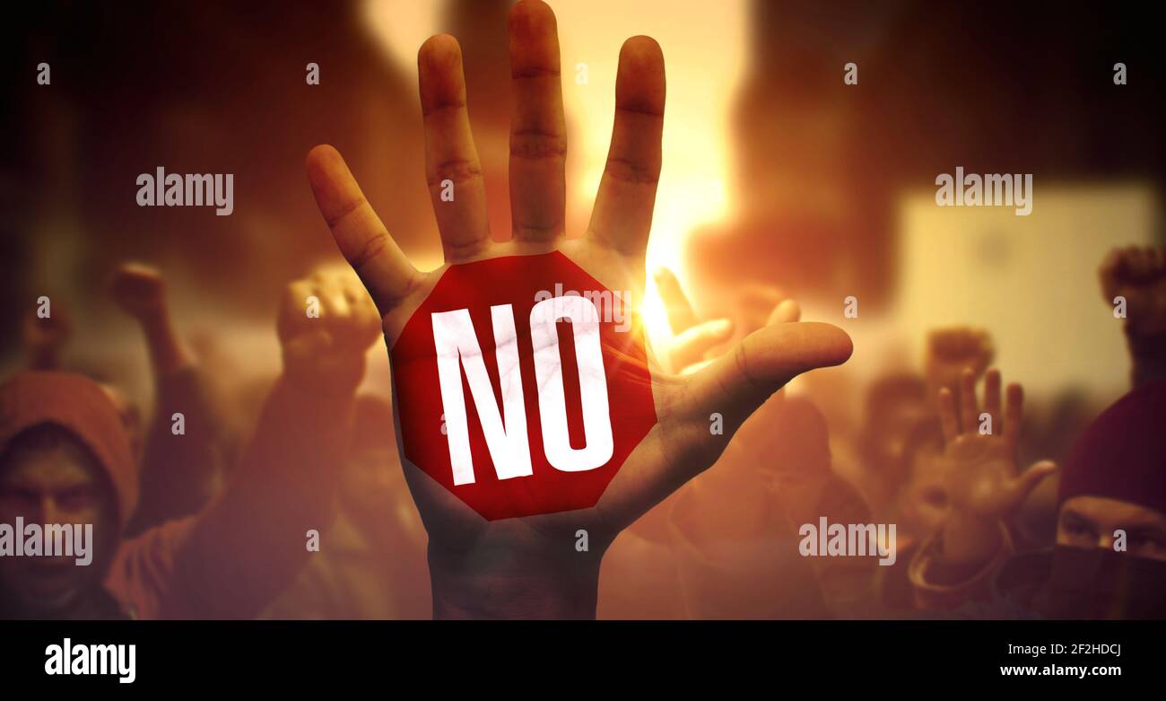 No - Crowd of Diverse People on Demonstration Stock Photo - Alamy