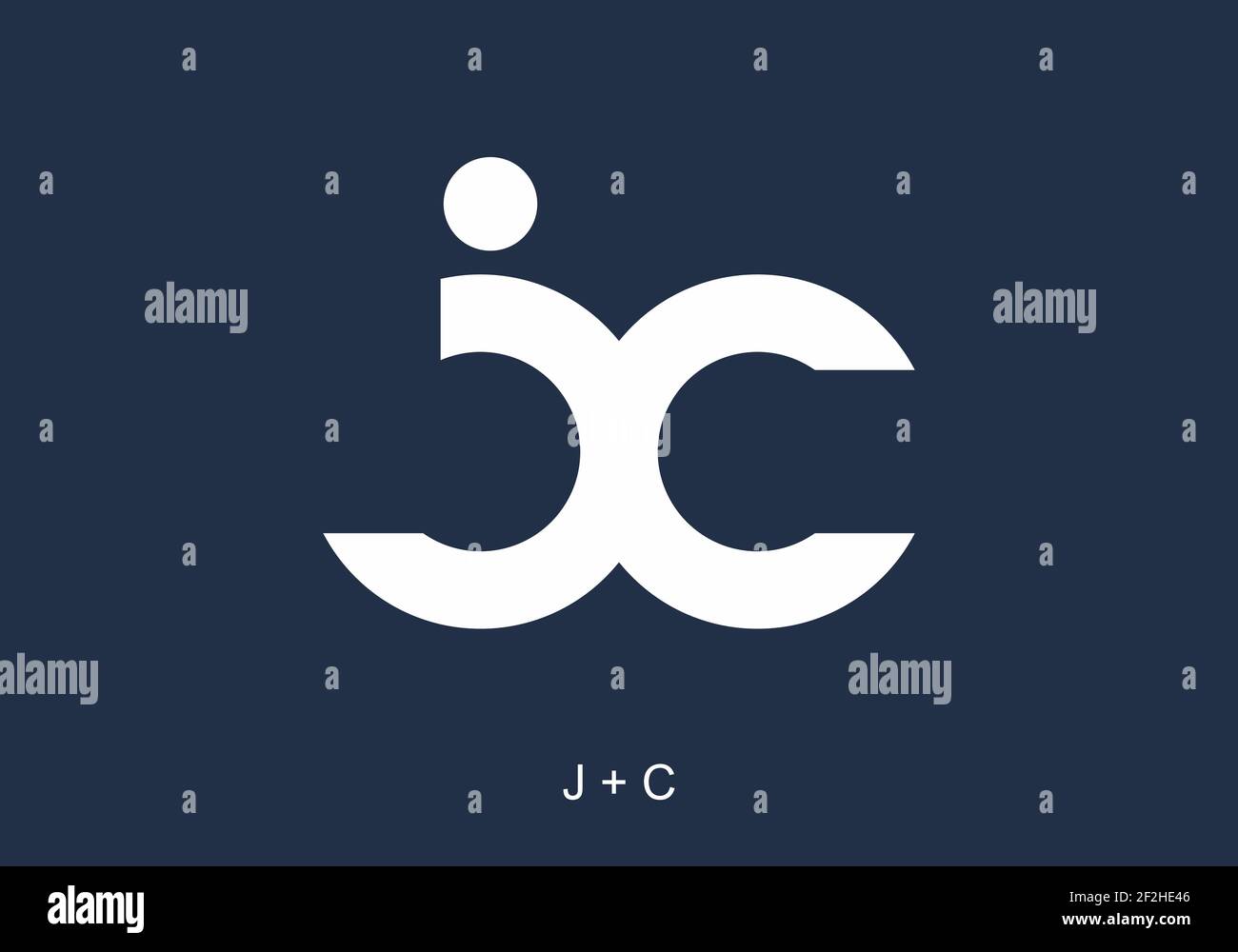 Dark blue and white of JC initial letter design Stock Vector Image ...