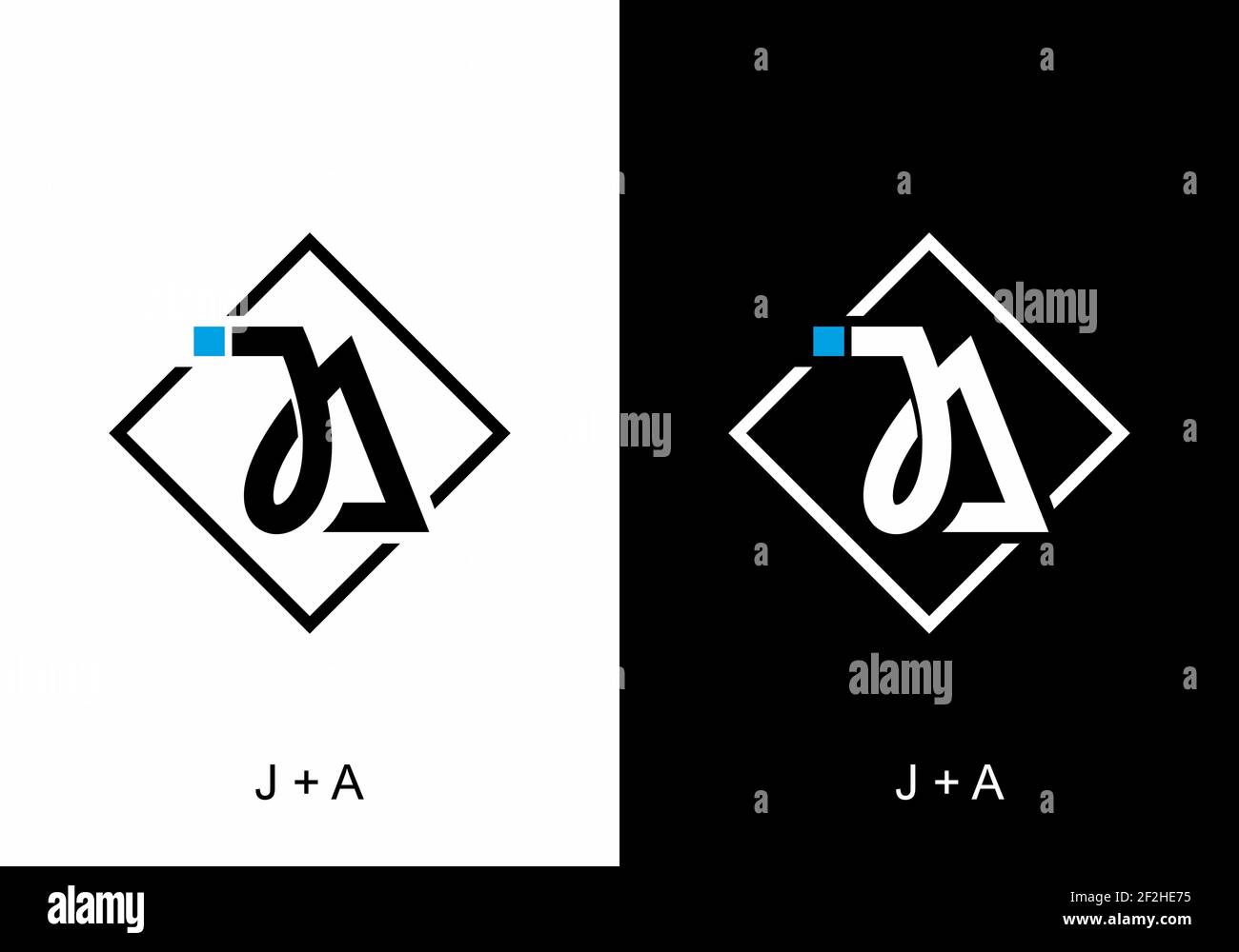 Black and white JA initial letter design Stock Vector Image & Art - Alamy