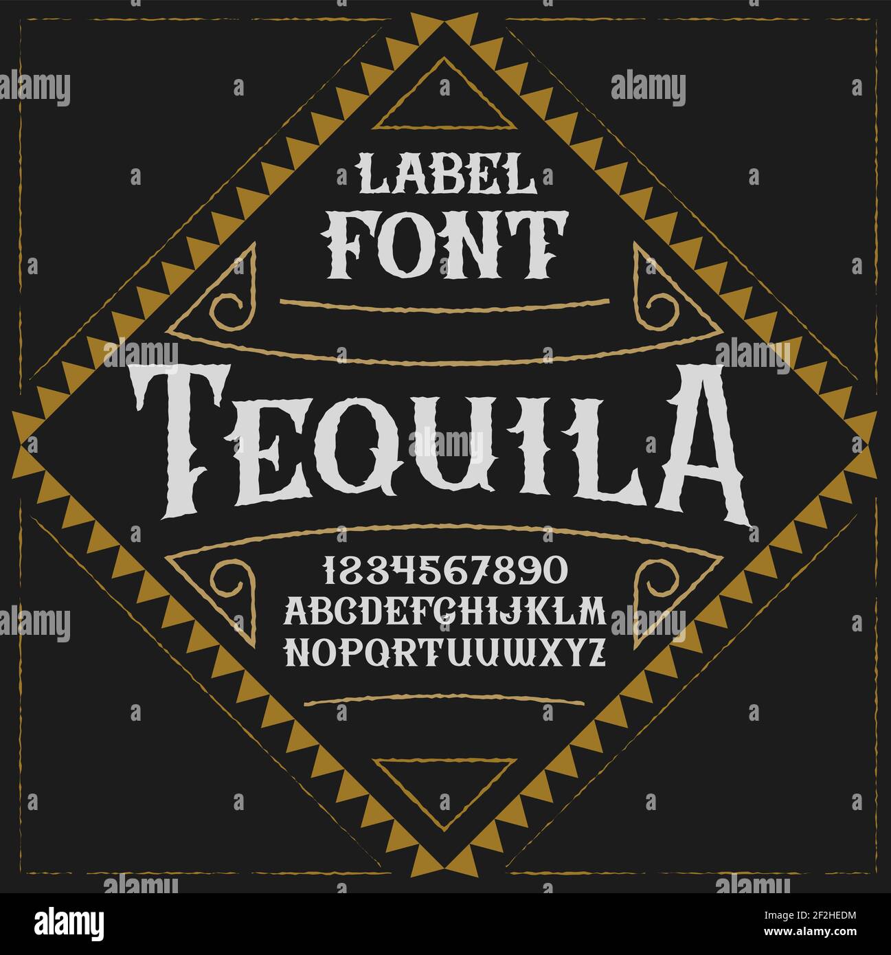 Vintage label typeface named "Tequila". Good handcrafted font for any ...