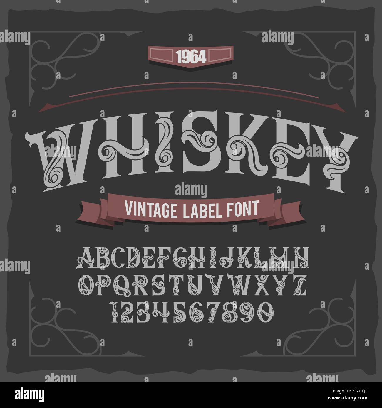 Whiskey font Stock Vector Images - Alamy