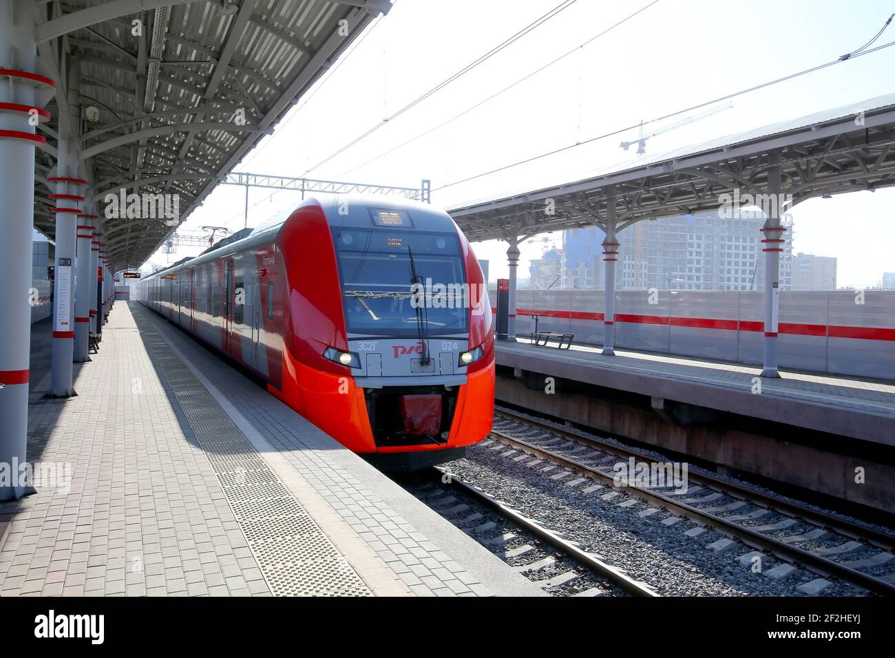 Modern high-speed train "Lastochka". Little Ring of the Moscow Railways ...