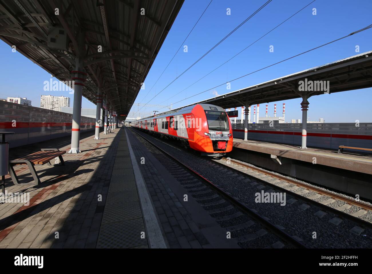 Modern high-speed train "Lastochka". Little Ring of the Moscow Railways ...