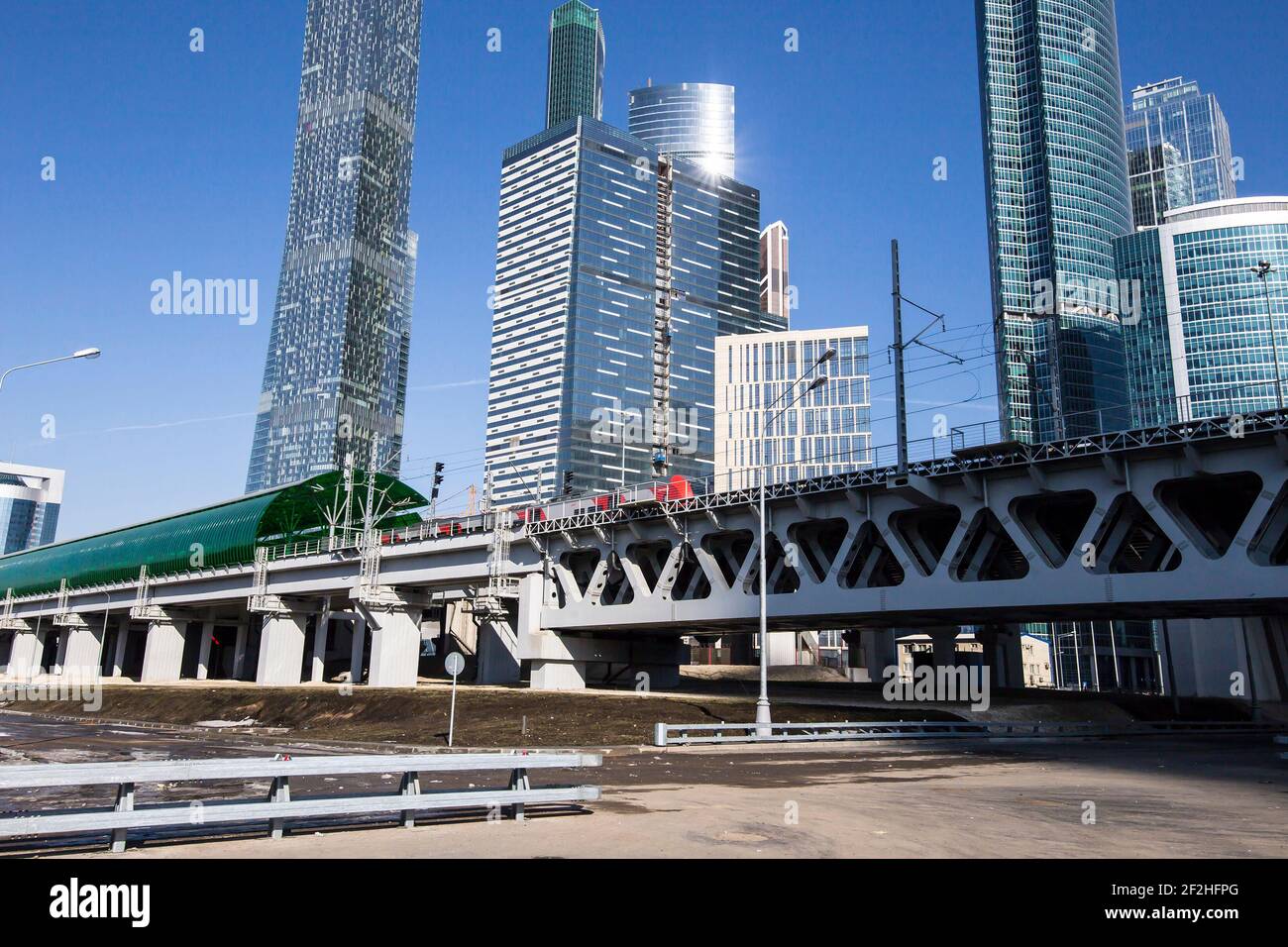 Little Ring of the Moscow Railways and skyscrapers of the International ...