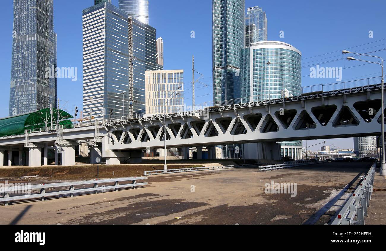 Little Ring of the Moscow Railways and skyscrapers of the International ...