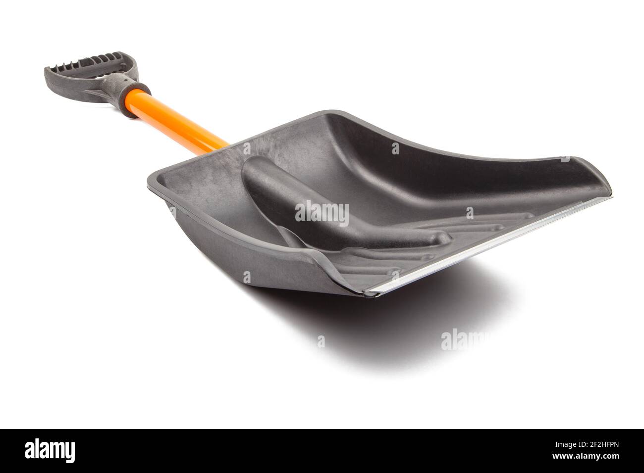 small plastic snow shovel, isolated on white background - back side ...