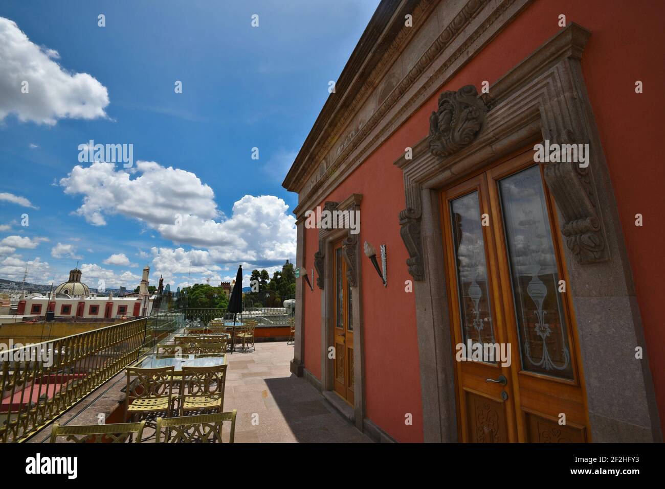 Exterior terrace view of the Colonial style Museo Palacio de San ...