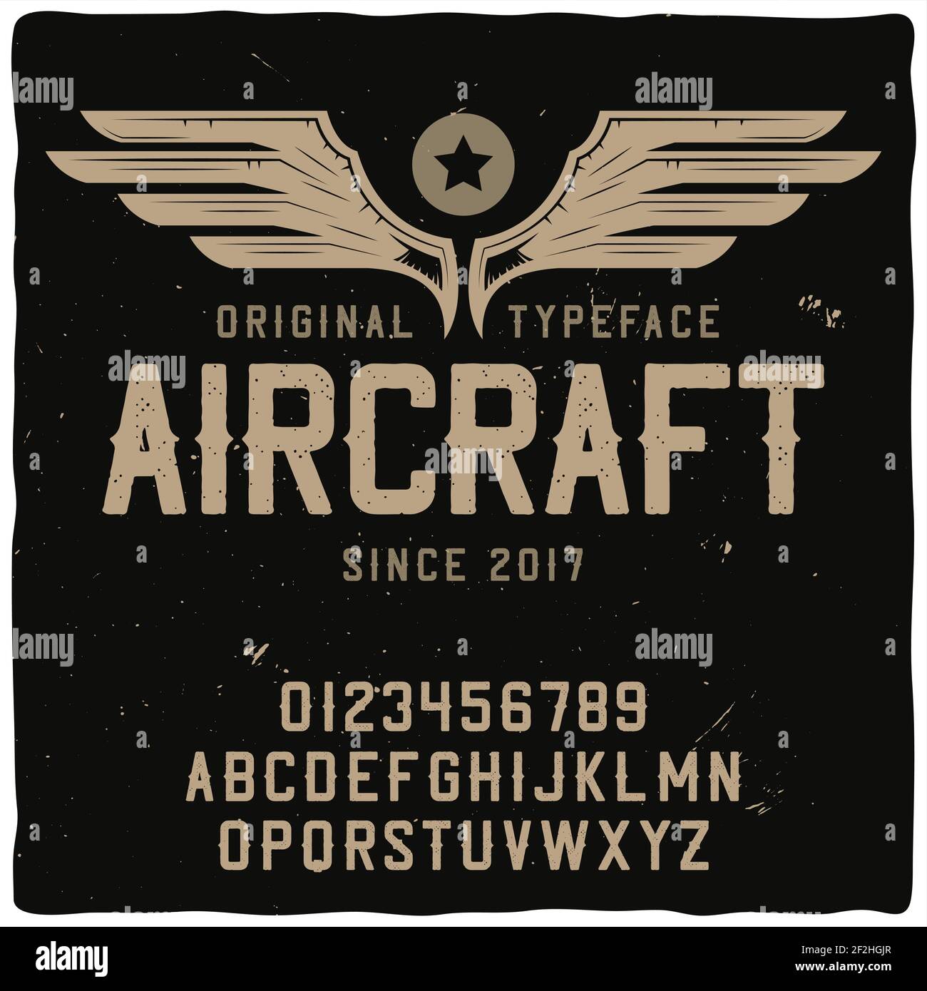 Original label typeface named "Aircraft". Good handcrafted font for any ...