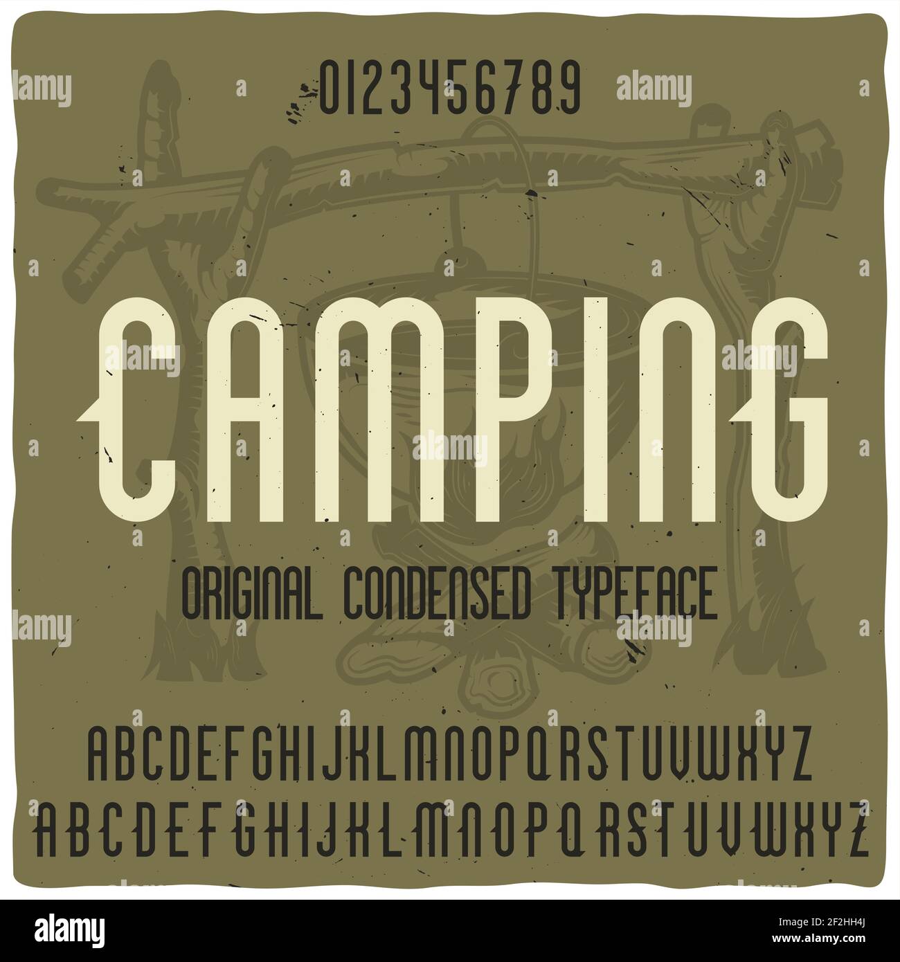 Vintage label typeface named "Camping". Good handcrafted font for any ...