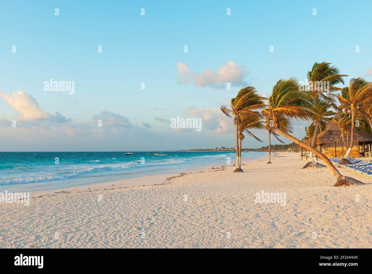 Tulum beach at sunrise, Yucatan, Mexico Stock Photo - Alamy