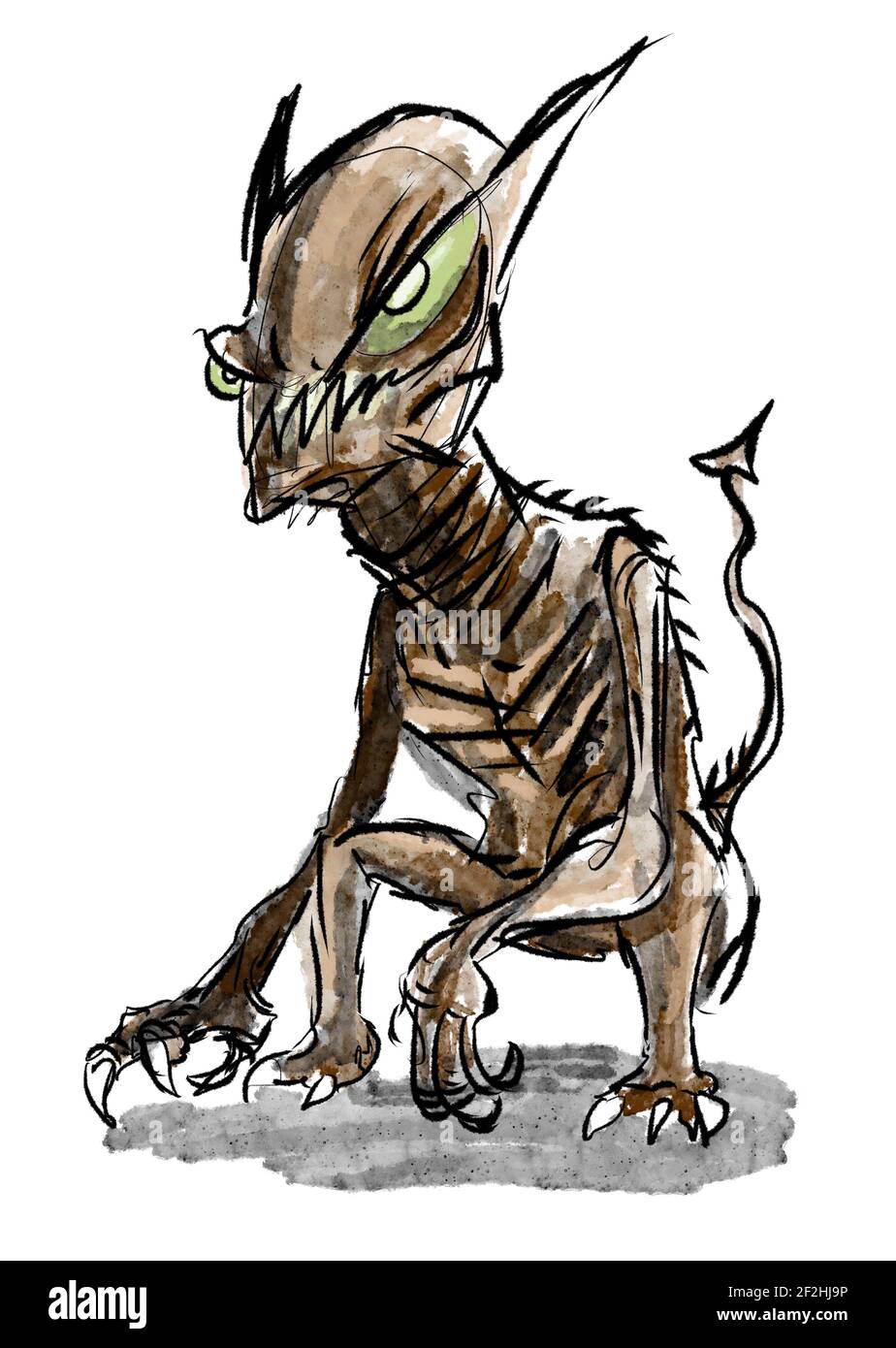 illustration of a demon Stock Photo - Alamy