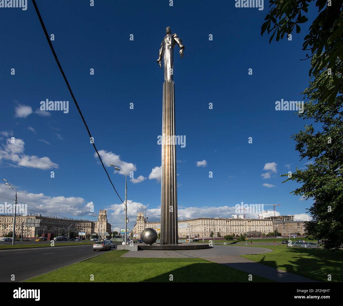 Monument to Yuri Gagarin (42.5-meter high pedestal and statue), the ...